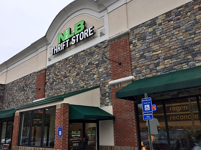The stone-and-brick exterior with that signature bright green signage serves as a beacon for bargain hunters throughout Woodstock. Hidden treasures await inside!