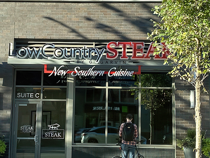 LowCountry Steak's exterior announces itself with understated confidence &ndash; like a Southern gentleman who knows he's the most interesting person at the party.