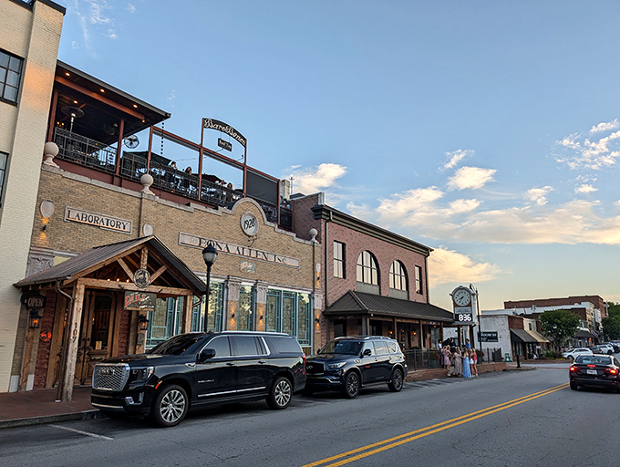 The unassuming brick exterior of Bare Bones Steakhouse in downtown Buford hides culinary treasures within, like a delicious secret waiting to be discovered.