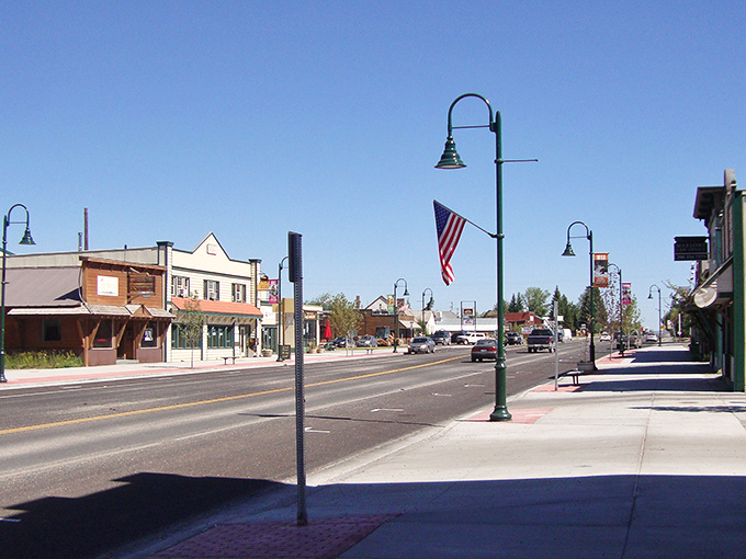 Main Street Driggs delivers small-town charm with big mountain character. Those Teton views hiding just out of frame make every stoplight worth the wait.