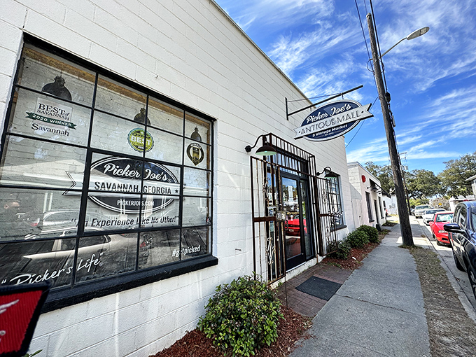 The unassuming white facade of Picker Joe's belies the wonderland of vintage treasures waiting inside. Savannah's best-kept secret stands ready for discovery.