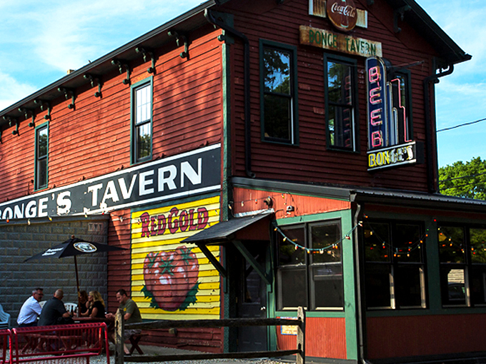 The little red tavern that could! Bonge's unassuming exterior belies the culinary treasures within, like finding a Michelin star in a tackle box.