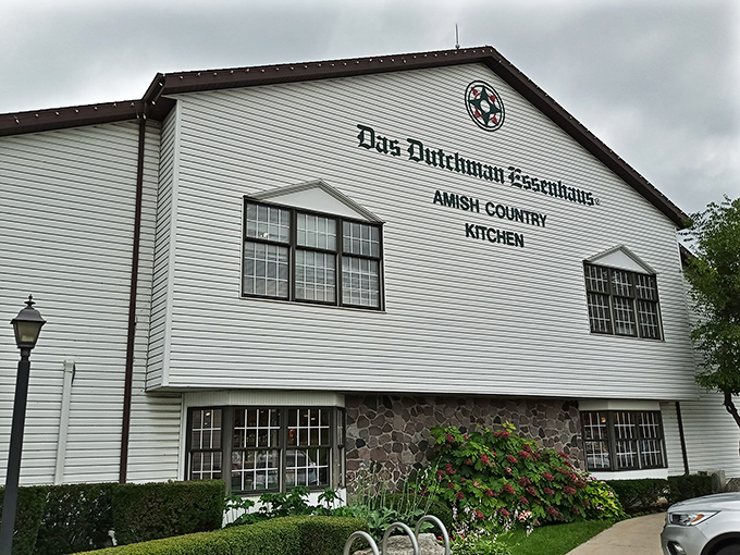The white clapboard façade of Das Dutchman Essenhaus stands like a beacon of comfort food in Amish Country. No golden arches needed when you've got authentic tradition.
