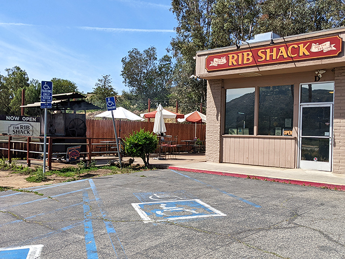 The unassuming storefront that houses barbecue greatness. Like finding a diamond in a strip mall, The Ribshack Que's modest exterior belies the smoky treasures within.