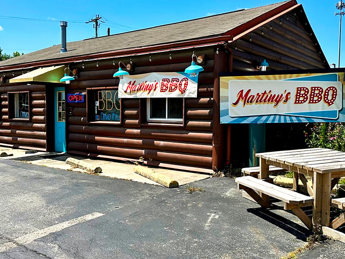 The log cabin exterior of Martiny's isn't just rustic charm&mdash;it's a smoke signal to barbecue pilgrims that they've reached the promised land.