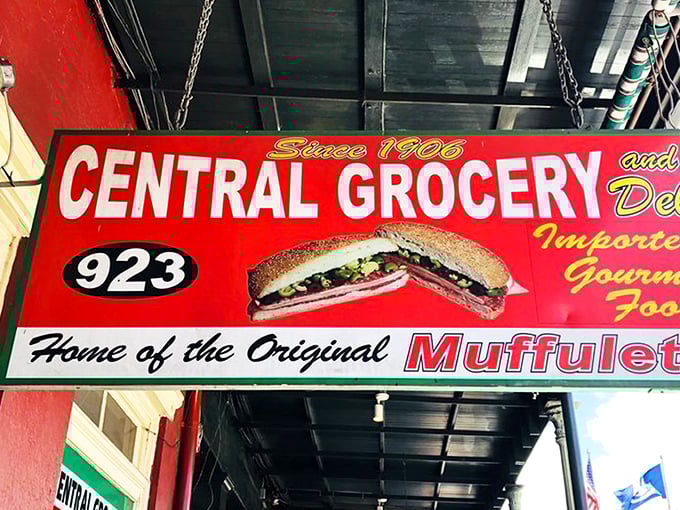 The iconic red storefront on Decatur Street has been beckoning sandwich pilgrims since 1906, proudly declaring itself "Home of the Original Muffuletta." 