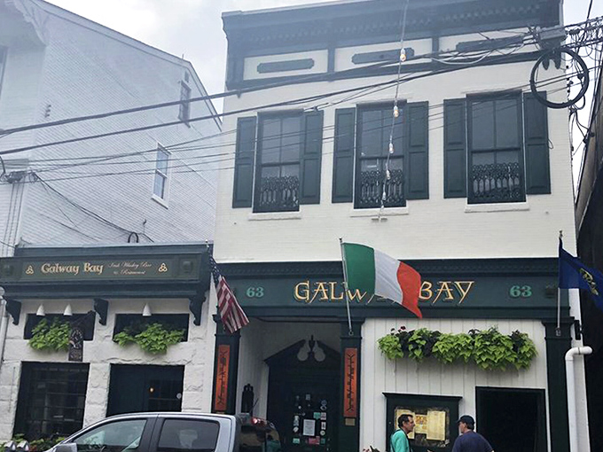 The emerald-green storefront of Galway Bay beckons like a Celtic oasis in downtown Annapolis, complete with the Irish flag proudly waving hello.