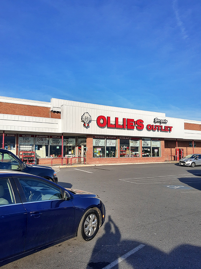 The iconic red Ollie's sign beckons like a lighthouse for bargain hunters. "Good Stuff Cheap" isn't just a slogan&mdash;it's a solemn promise.