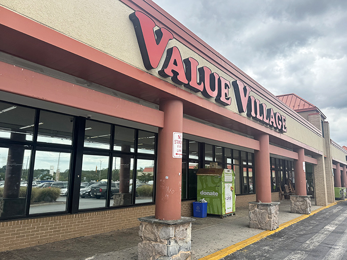 The iconic red-roofed Value Village in Silver Spring stands like a beacon for treasure hunters, promising adventures in affordable retail archaeology.
