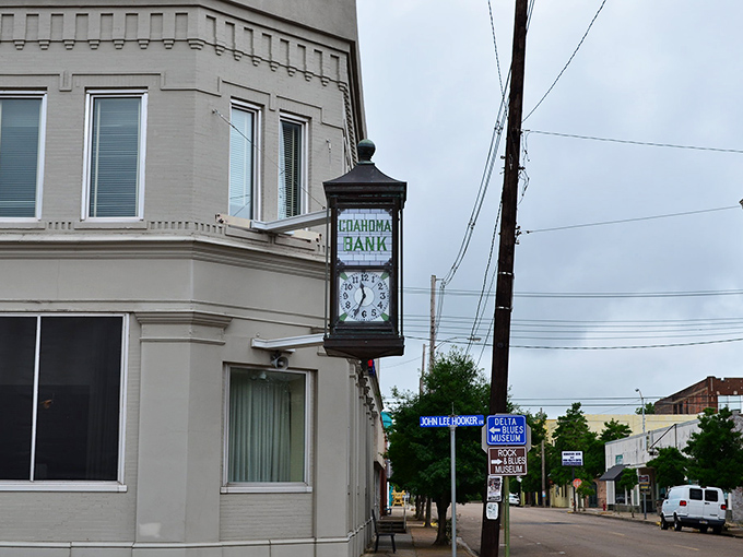 Downtown Clarksdale stands as a living museum of Mississippi Delta history, where brick buildings have absorbed decades of blues notes and barbecue smoke. 