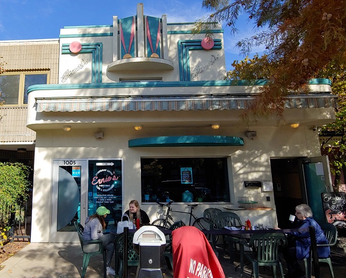Step into a time machine, folks! Ernie's exterior is a delightful blend of retro charm and small-town Americana. It's like the 1950s decided to throw a party and invited a building.