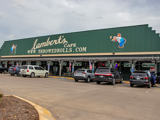 Lambert's iconic green exterior beckons road-trippers like a carnival barker promising the greatest show on earth&mdash;with carbs that fly through the air!