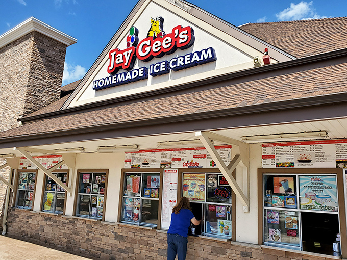 The beacon of frozen happiness in Salem, NH. Jay Gee's storefront promises homemade ice cream dreams that'll make you forget about your diet faster than you can say "waffle cone."