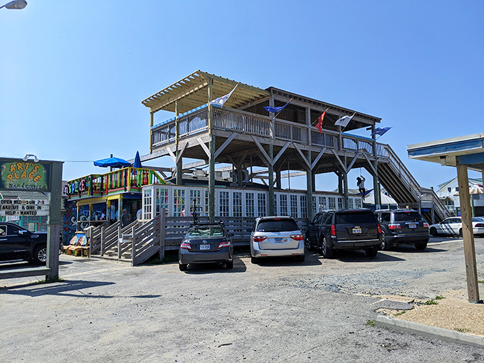 Welcome to Art's Place, where the exterior is as colorful as the characters inside. This beachside shack screams "fun" louder than a seagull eyeing your fries.