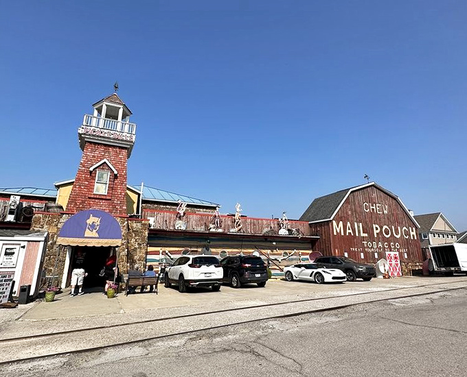 The lighthouse beckons seafood lovers like a maritime mirage in Ohio. Pickle Bill's exterior promises nautical adventures for your taste buds.