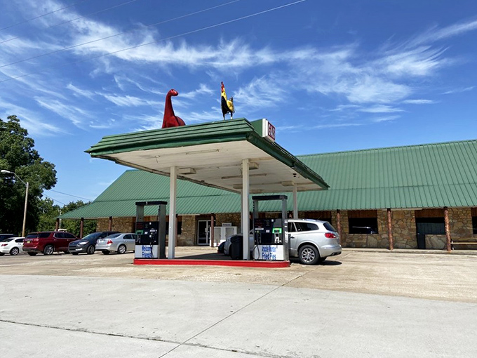 The humble exterior belies the culinary treasures within. Under Oklahoma's big sky, this unassuming building houses pie perfection that's worth every mile of the journey.
