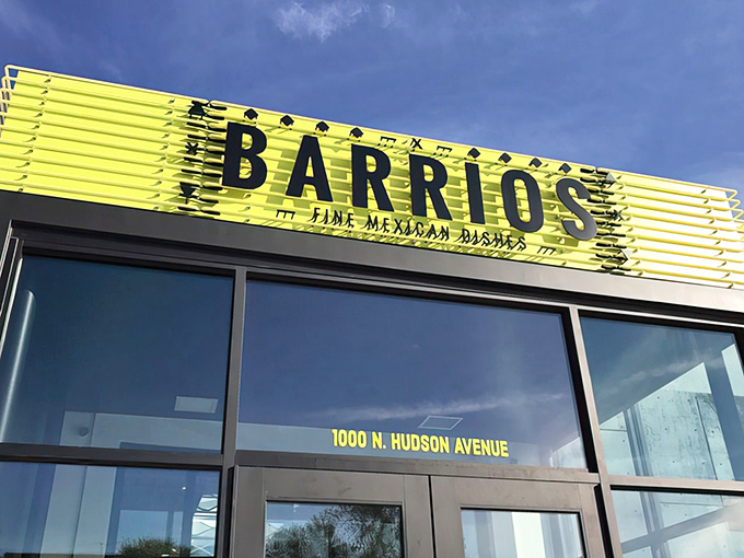 The eye-catching yellow facade of Barrios isn't just a sign&mdash;it's a beacon of hope for your taste buds in Oklahoma City's Midtown district.