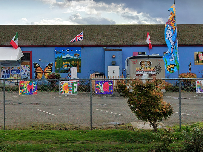 Flags flutter above this blue-and-green cultural oasis in Hillsboro. Like finding a portal to another world between a hardware store and your dentist's office.