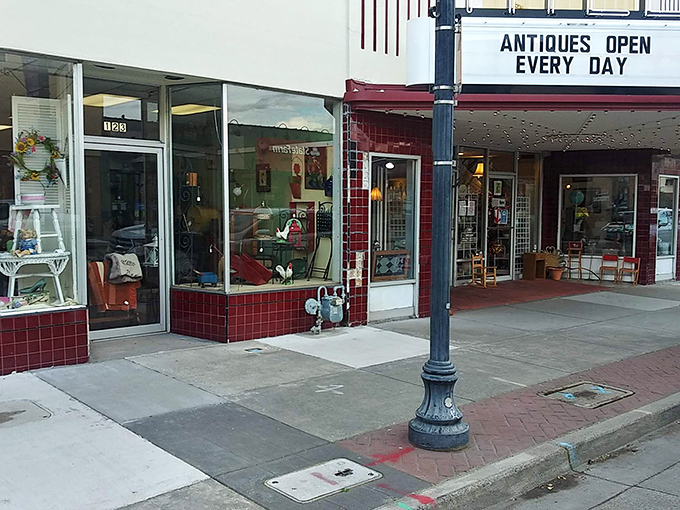 The former Hill Theatre now houses treasures instead of movies. This vintage marquee promises a different kind of entertainment&mdash;one where you're the star of your own treasure hunt.