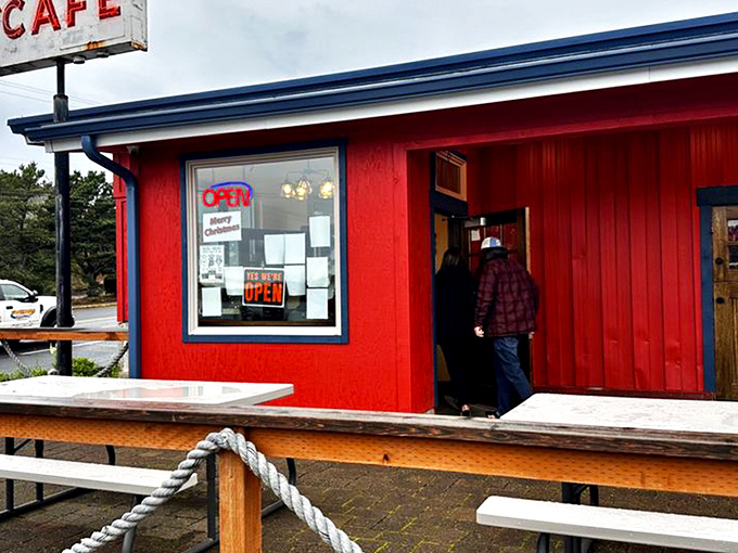 The little red building that launched a thousand detours. This vibrant roadside beacon near Lincoln City has been stopping traffic for all the right reasons.