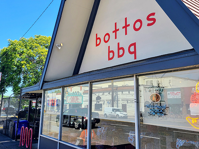 The A-frame architecture of Botto's BBQ stands like a temple to smoked meat devotees. Simple, unassuming, and hiding culinary treasures within its triangular embrace. 