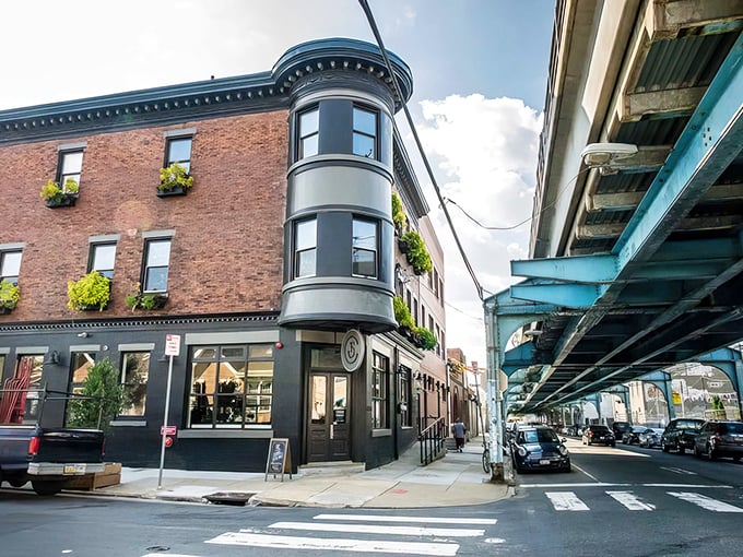 Front Street Cafe's striking corner location in Fishtown feels like Philadelphia's architectural equivalent of a warm hug waiting to happen.