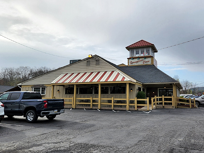 The lighthouse-inspired cupola atop Smuggler's Cove beckons seafood lovers like a maritime beacon, guiding hungry travelers to this Pocono Mountains treasure. 