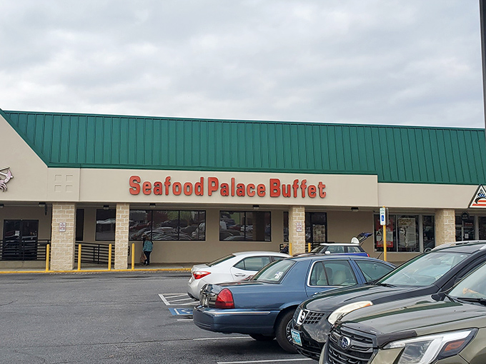 The unassuming exterior of Seafood Palace Buffet hides a seafood wonderland within. Like finding a pearl in an oyster, the real treasure awaits inside.