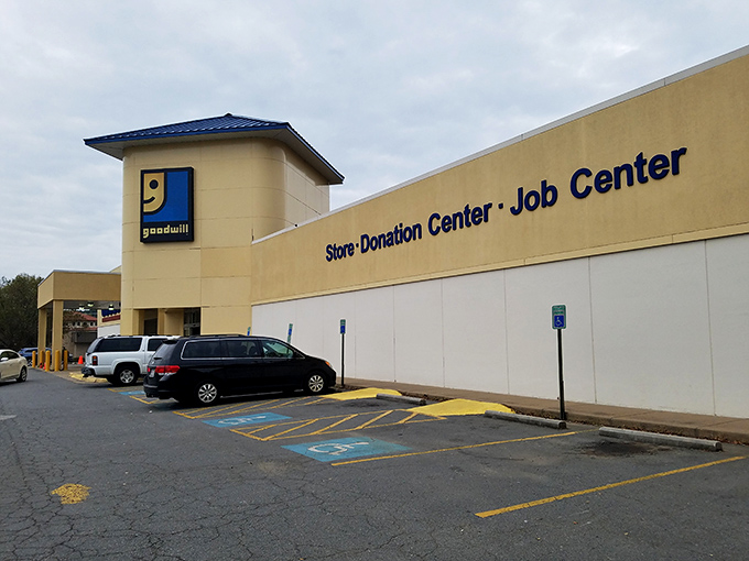 The beige exterior might not scream "retail paradise," but this unassuming building houses treasure-hunting adventures that would make Indiana Jones jealous.