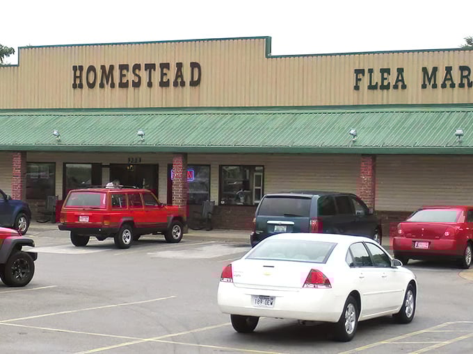 The unassuming exterior of Homestead Antique Mall belies the treasure trove within&mdash;like finding a portal to the past disguised as a strip mall storefront.