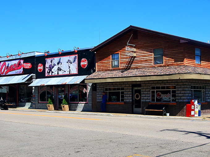 Downtown Jasper greets visitors with colorful rental signs and small-town charm that feels like stepping into a simpler time.
