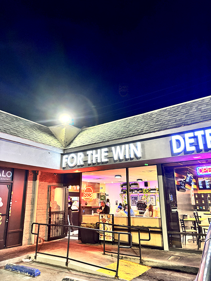 The unassuming strip mall exterior of For The Win proves once again that culinary treasures often hide in the most ordinary-looking places.