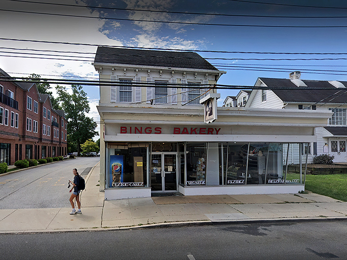 The iconic storefront of Bing's Bakery stands as a sweet landmark in Newark, its vintage sign promising delicious traditions since 1946.
