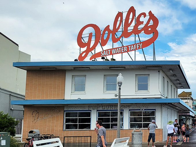 That iconic orange script against the blue sky announces your arrival at sweet paradise. Dolle's has been beckoning beach-goers to indulge for generations.