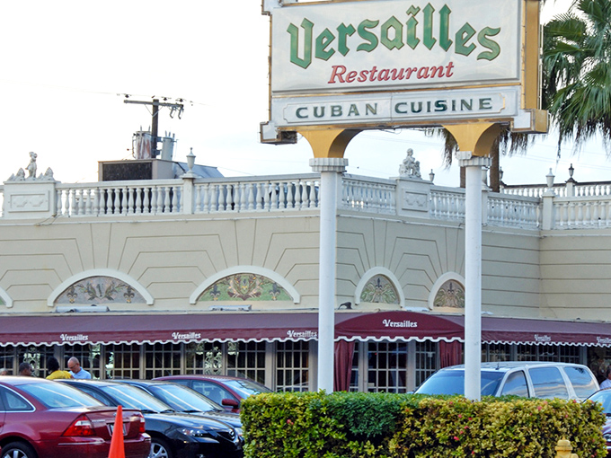 The palace of Cuban cuisine stands regally on Calle Ocho, its yellow fa&ccedil;ade and burgundy awning beckoning hungry pilgrims like a delicious mirage.