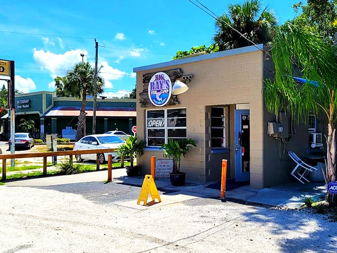 The unassuming exterior of Big Ray's Fish Camp proves once again that Florida's best seafood often hides in plain sight, like a grouper in seagrass.