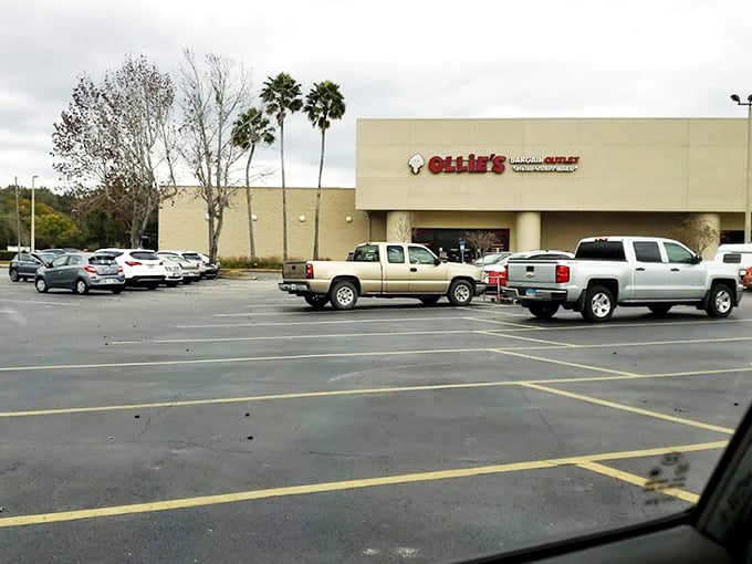 The unassuming exterior of Ollie's Bargain Outlet in Kissimmee &ndash; where retail therapy meets actual therapy for your wallet.