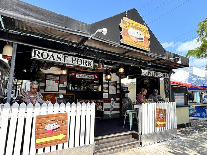 The white picket fence isn't keeping anyone out&mdash;it's corralling hungry seafood lovers into this Key West treasure where lobster rolls and happiness await.