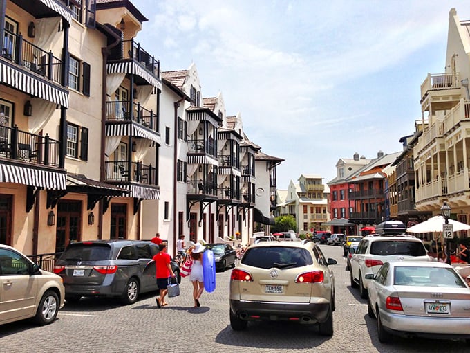Cobblestone streets and colorful facades create the illusion you've somehow teleported to a European coastal village while still in Florida's Panhandle.