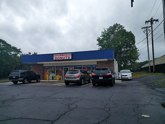 The blue awning and bold red signage of Dough in the Box stands as a beacon of hope for donut lovers across Marietta. No fancy frills needed when what's inside is this good.