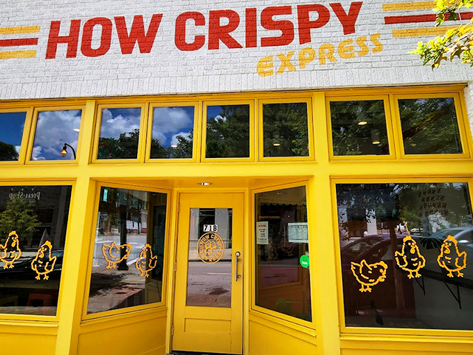 The sunshine-yellow exterior of How Crispy Express isn't just a building&mdash;it's a promise of the golden, crispy treasures waiting inside.