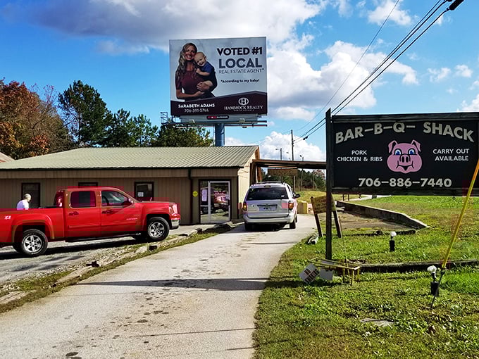 The unassuming yellow exterior of Bar-B-Q Shack hints at the culinary treasures within. Like all great barbecue joints, it lets the smoke do the talking.