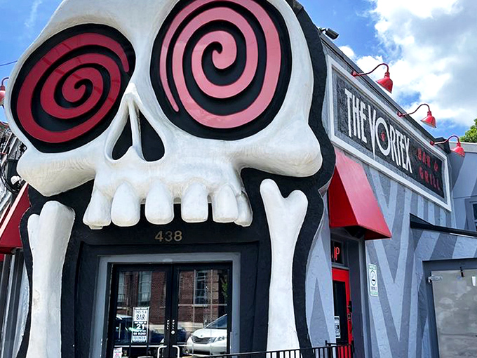 Enter if you dare! The Vortex's iconic skull entrance in Little Five Points isn't just photogenic&mdash;it's your portal to Atlanta's most deliciously rebellious dining experience.