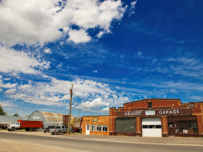 Main Street Driggs delivers small-town charm with big mountain character. Those Teton views hiding just out of frame make every stoplight worth the wait.