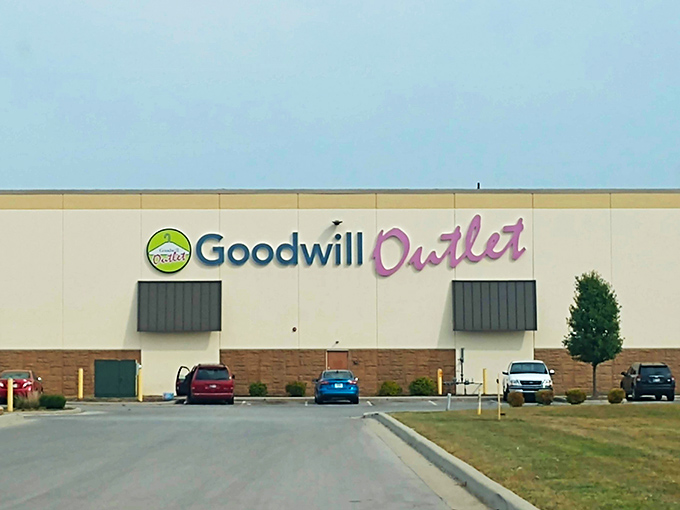 Like a retail speakeasy for the bargain-obsessed, the Greenwood Goodwill Outlet's unassuming exterior hides a treasure trove of possibilities waiting just behind those doors.