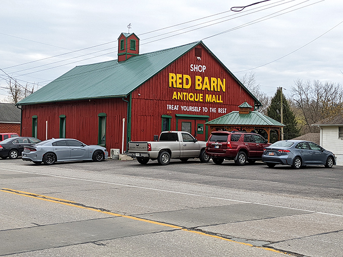 The weathered crimson exterior beckons like an old friend with stories to tell. "Treat yourself to this!" isn't just a suggestion&mdash;it's practically a command.
