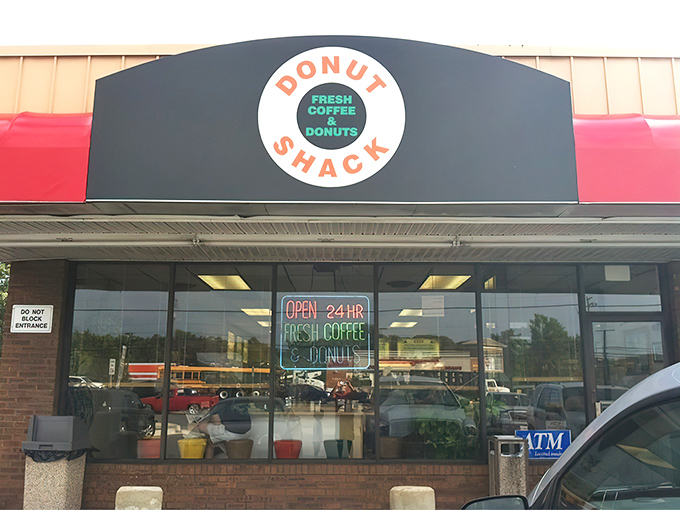 The unassuming storefront that houses donut greatness. Like finding a Michelin star restaurant in a strip mall, Donut Shack's exterior promises simple pleasures done extraordinarily well.
