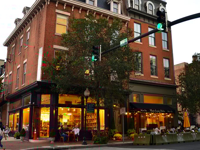 The elegant black awning of Marie Louise Bistro beckons like a sophisticated friend inviting you for a glass of wine and some much-needed conversation.