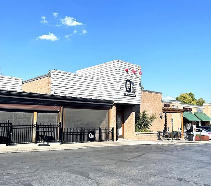Q39's modern exterior combines industrial chic with barbecue tradition, like if an architect and a pitmaster had a delicious brick-and-mortar baby.