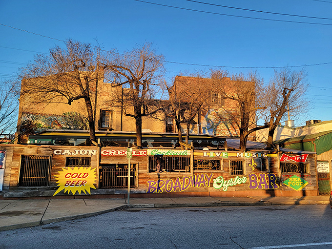 The door says it all: "Leave your attitude at home." This brick-front gem promises New Orleans magic in downtown St. Louis.